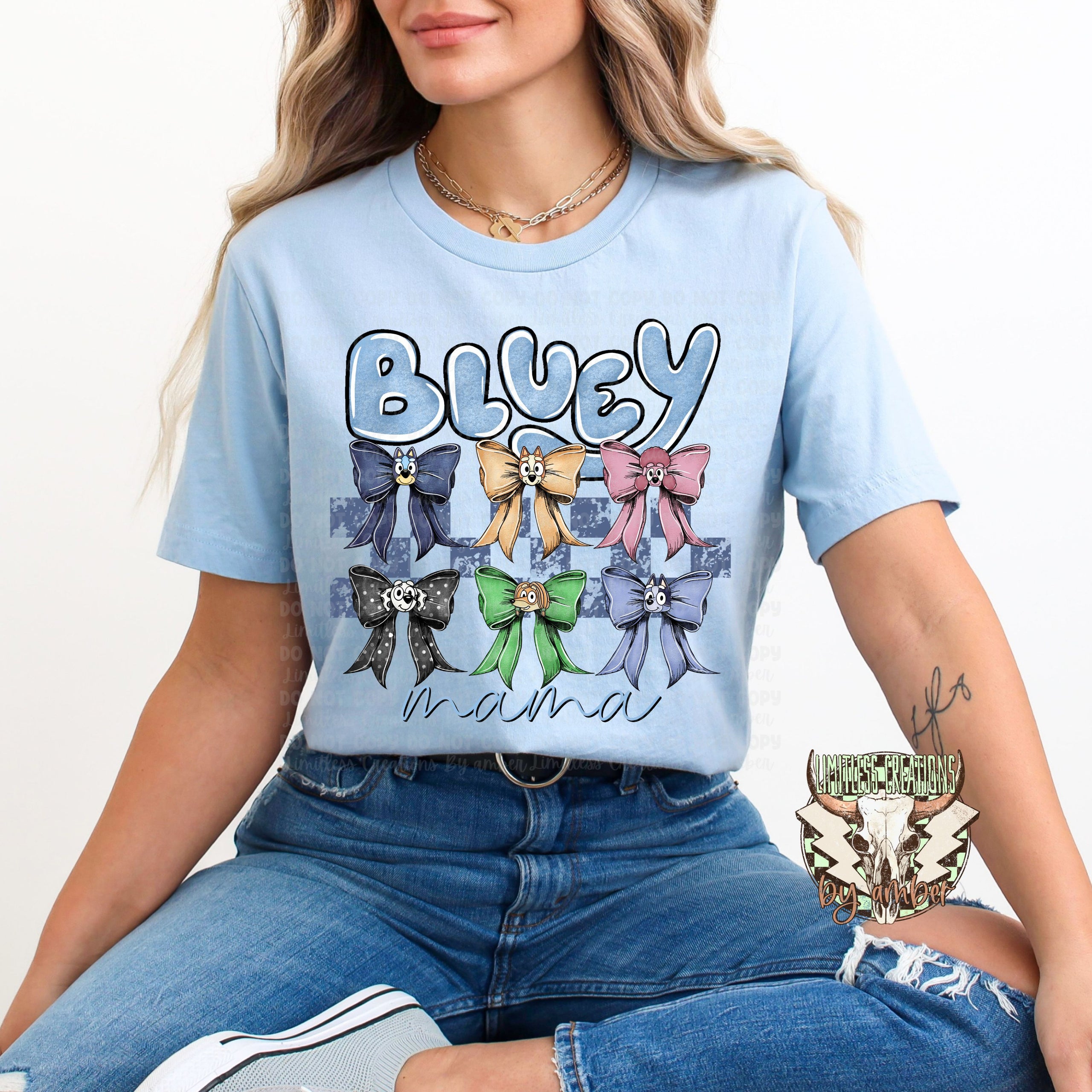 Bluey MAMA with bows | Limitless Creations by Amber LLC